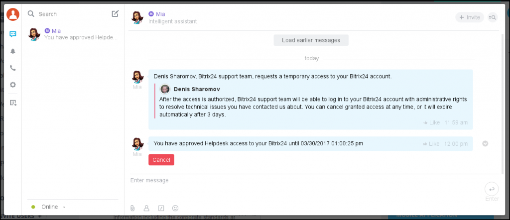 Account Access For Bitrix24 Support Team